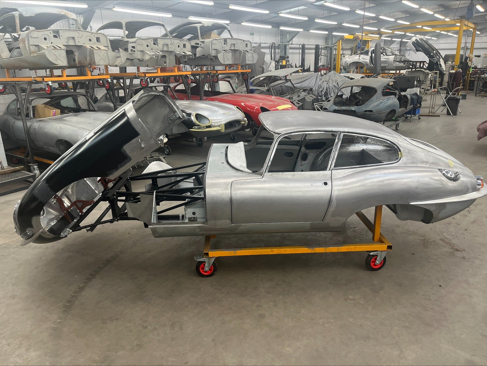 E-Type Jaguar FHC Bodyshell at RJ Panels LTD